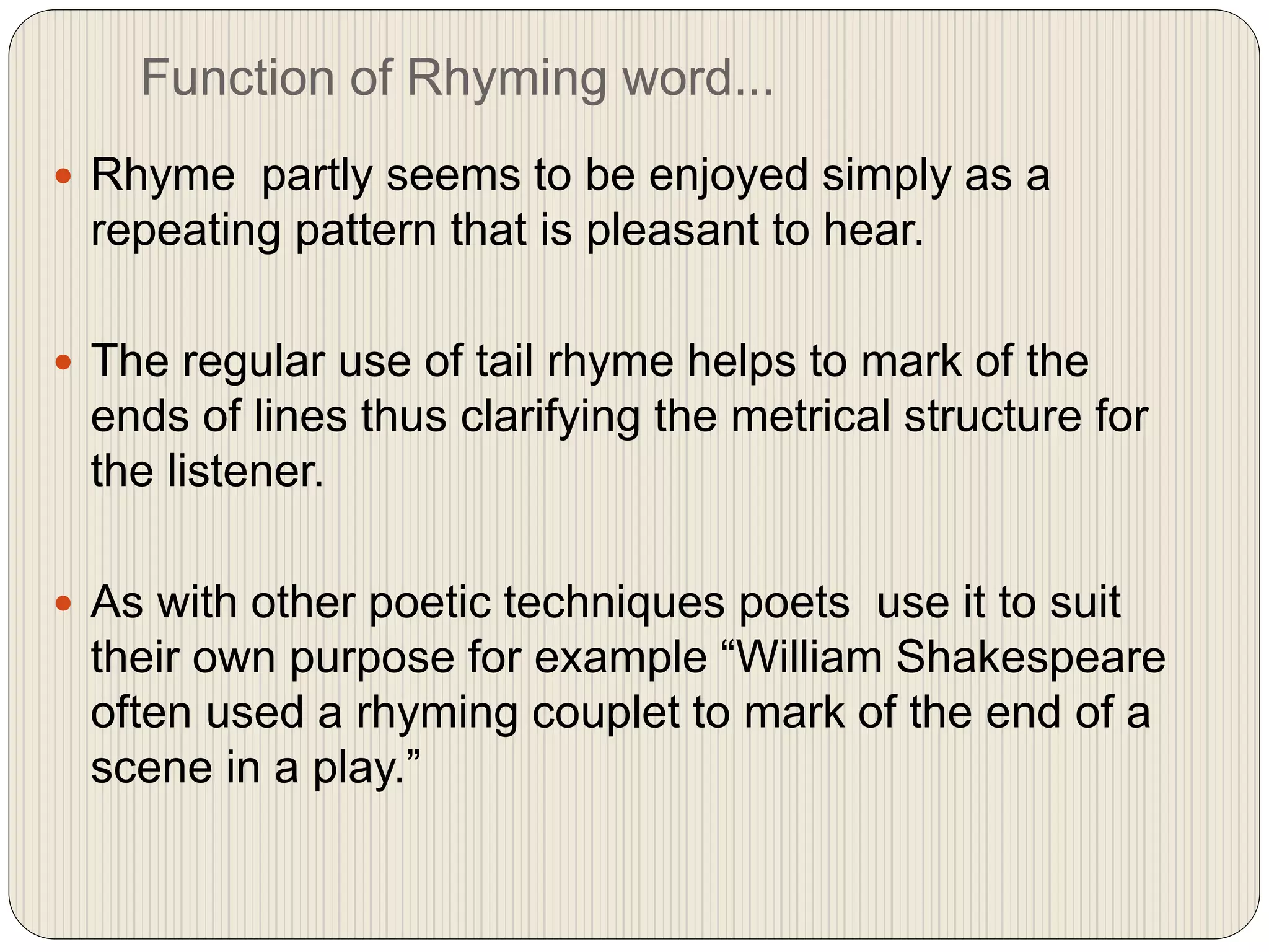 Rhyme v/s Blank verse | PPTX