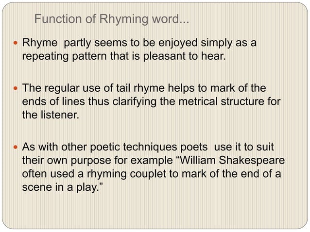 Rhyme v/s Blank verse | PPTX