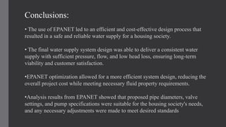 Water Supply Design of Housing Society Using EPANET | PPTX