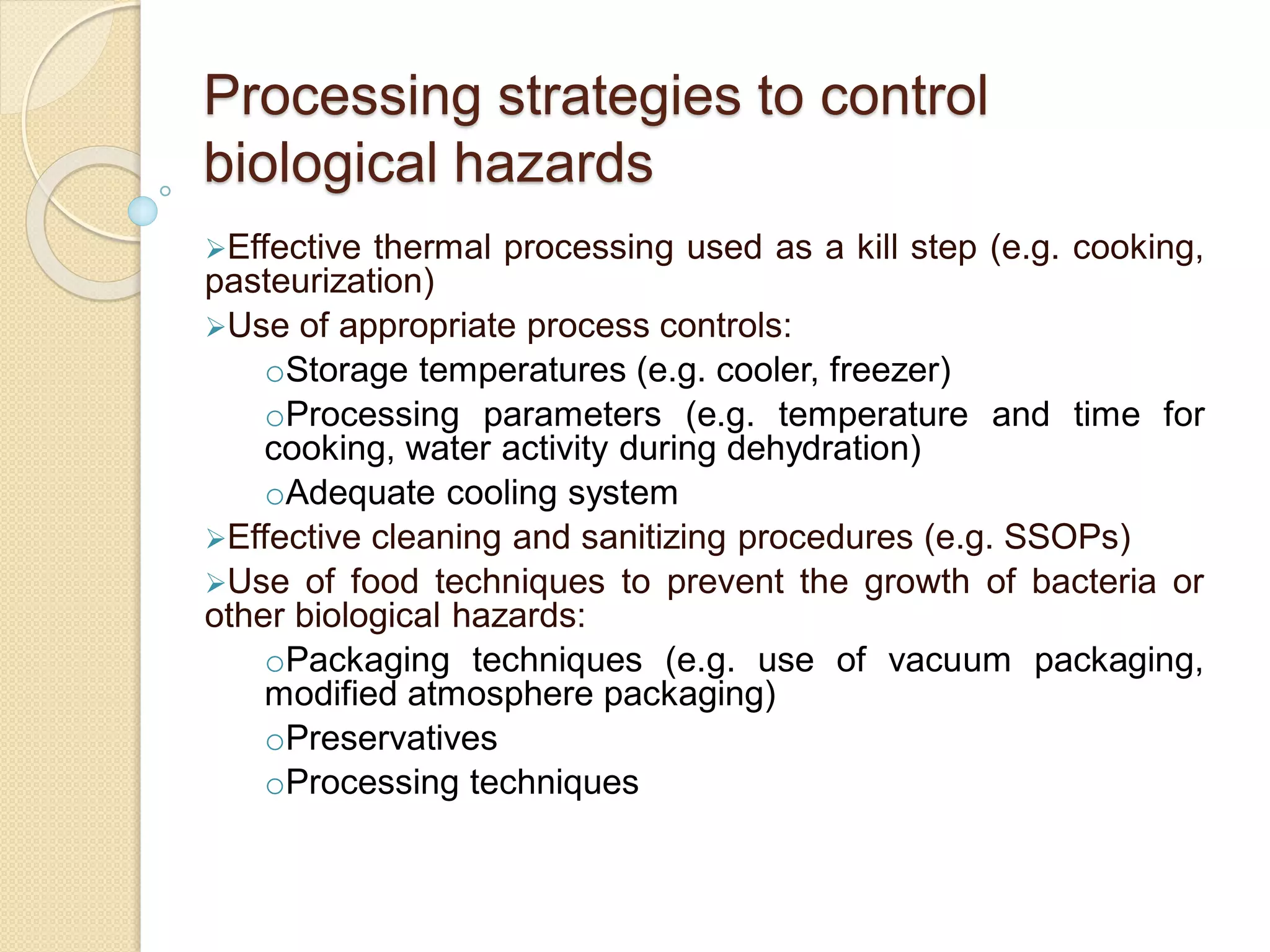 biological hazards in food processing | PDF