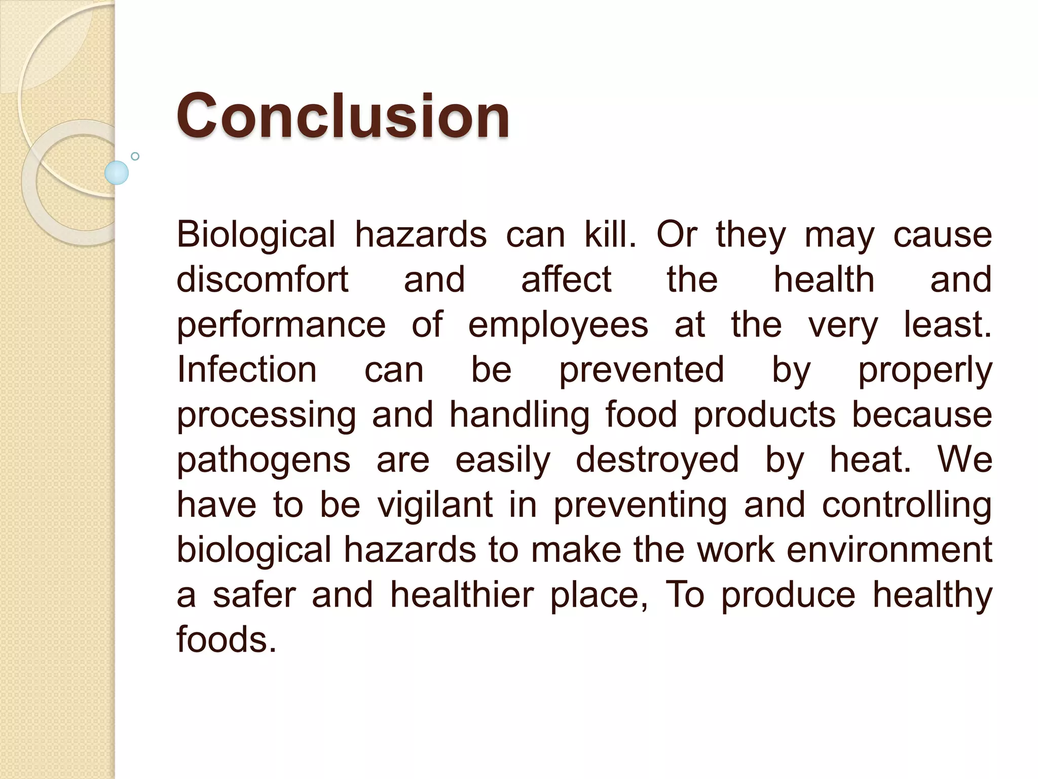 biological hazards in food processing | PDF
