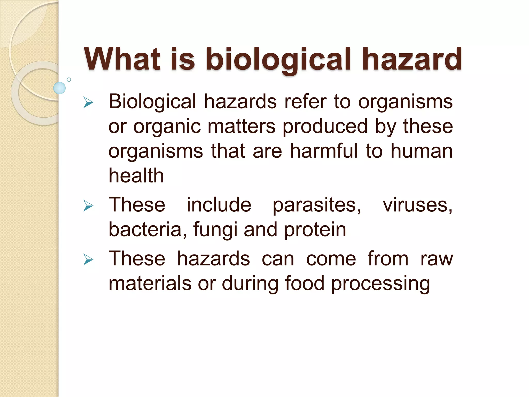 biological hazards in food processing | PDF