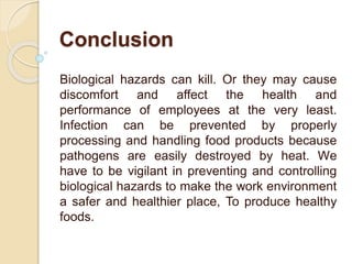 biological hazards in food processing | PDF