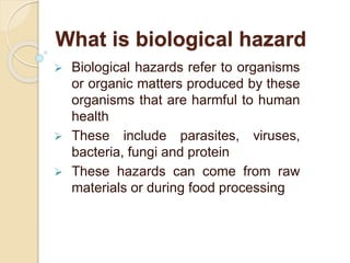 biological hazards in food processing | PDF