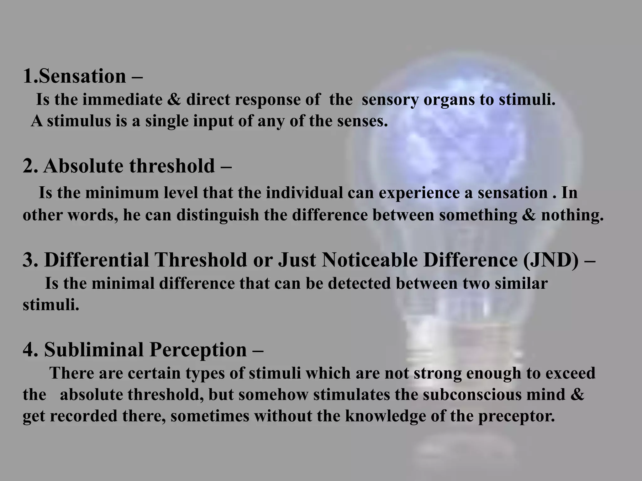 PowerPoint Presentation on perception | PPTX | Science