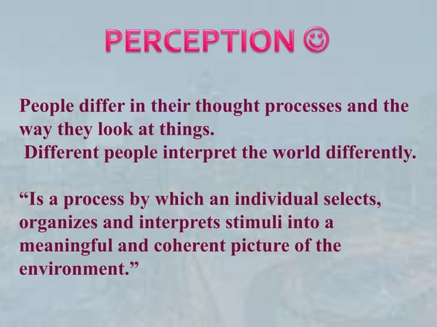 PowerPoint Presentation on perception | PPTX | Science