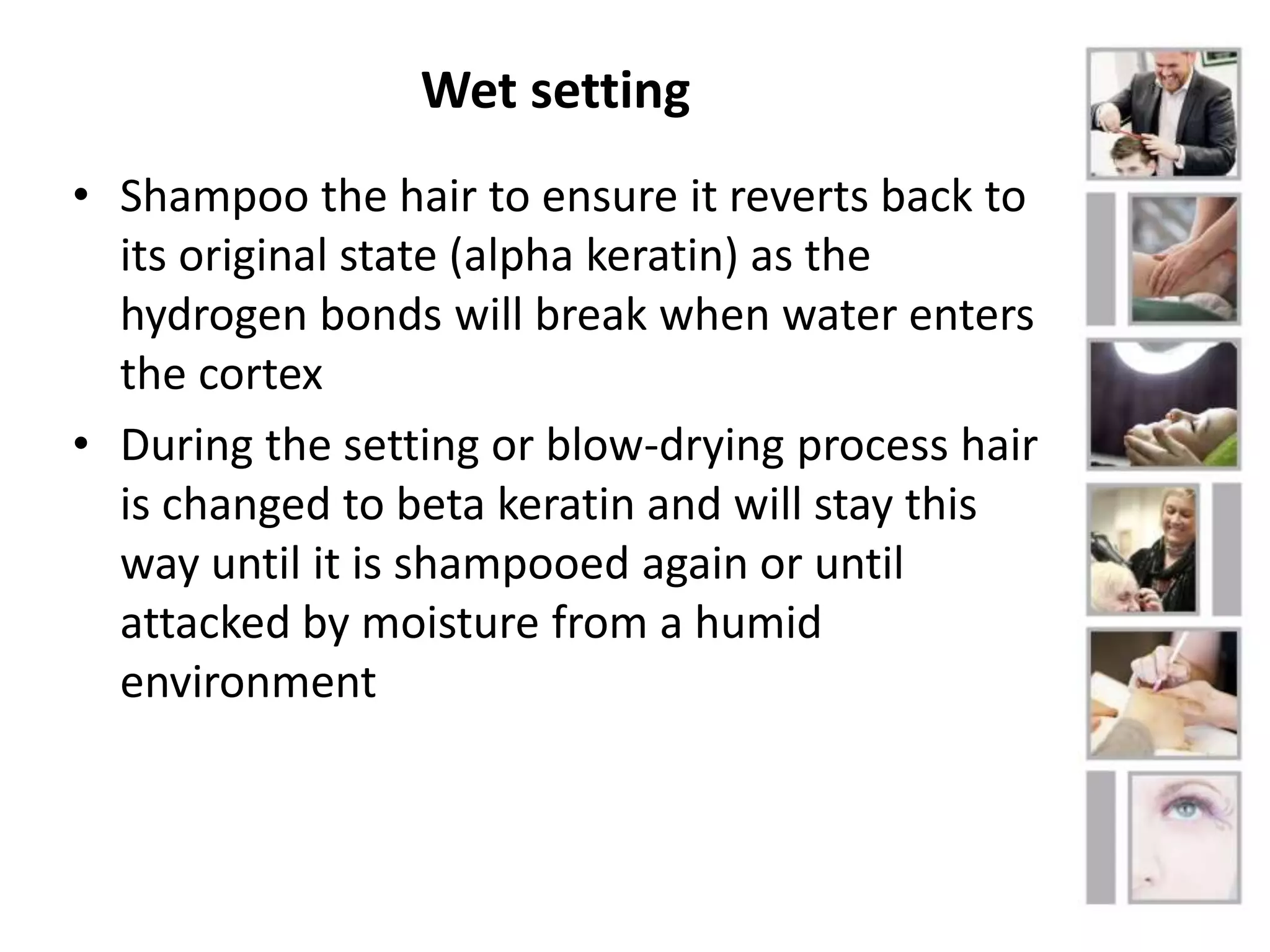 Physical changes that take place within hair structure when styling ...