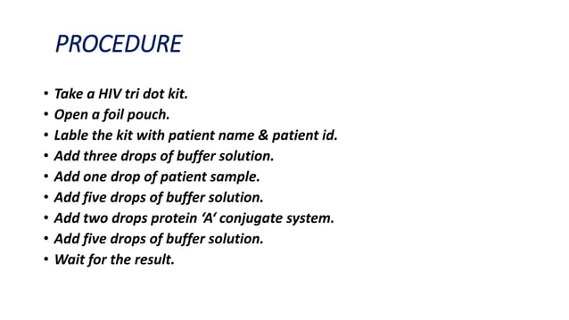 HIV TRI DOT TEST//Microbiology | PPTX