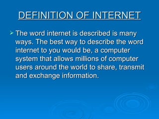 Presentation1.Ppt Email And Internet | PPT | Email | Internet