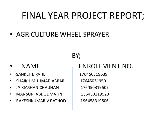 Final year diploma project | PPTX