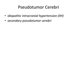 Presentation1 pseudotumor BY DR AMIT LAMBA | PPTX
