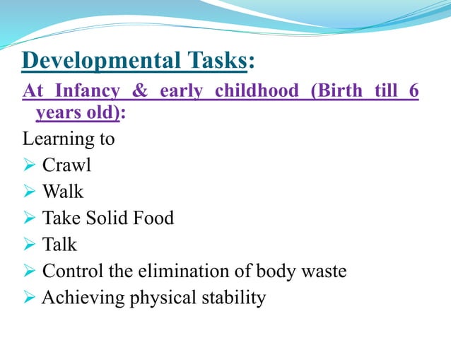 Developmental Task by Havighurst in the process of Development | PPTX