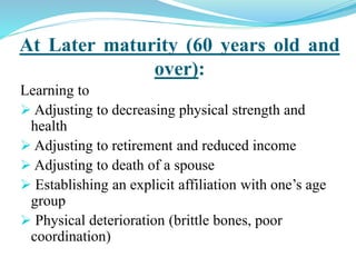 Developmental Task by Havighurst in the process of Development | PPTX