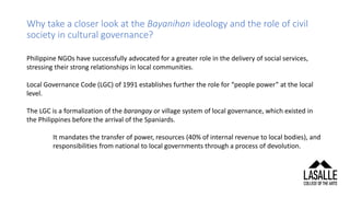 The Bayanihan Spirit: Cultural Governance in the Philippines | PPTX