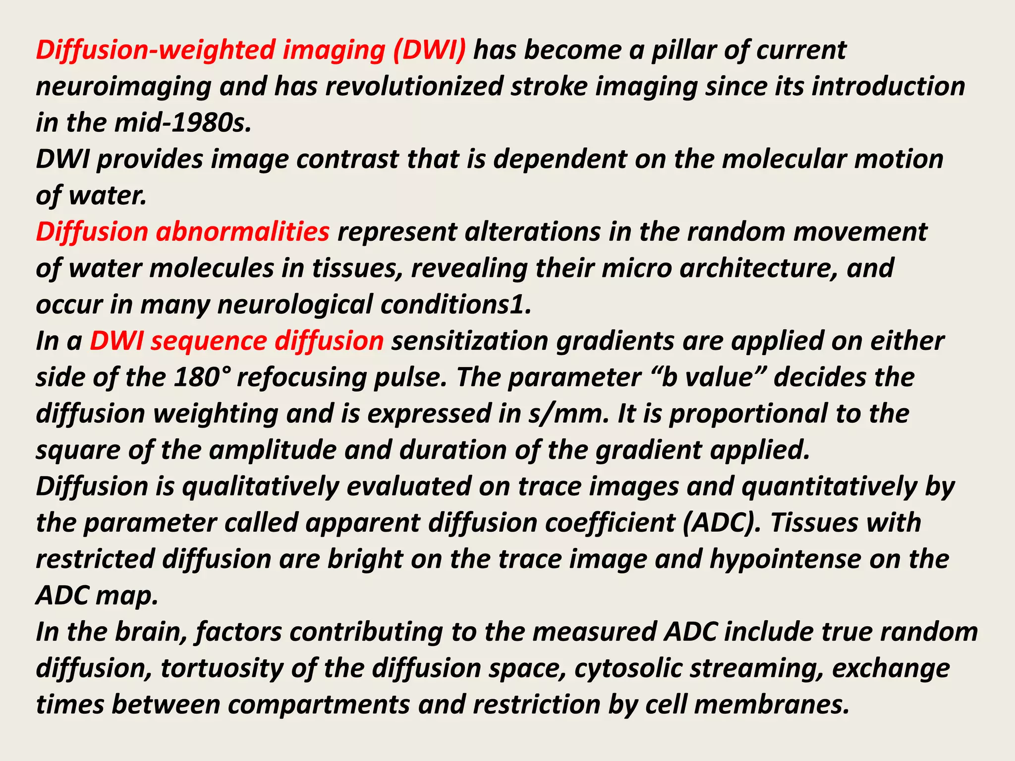Presentation1, radiological application of diffusion weighted imges in ...