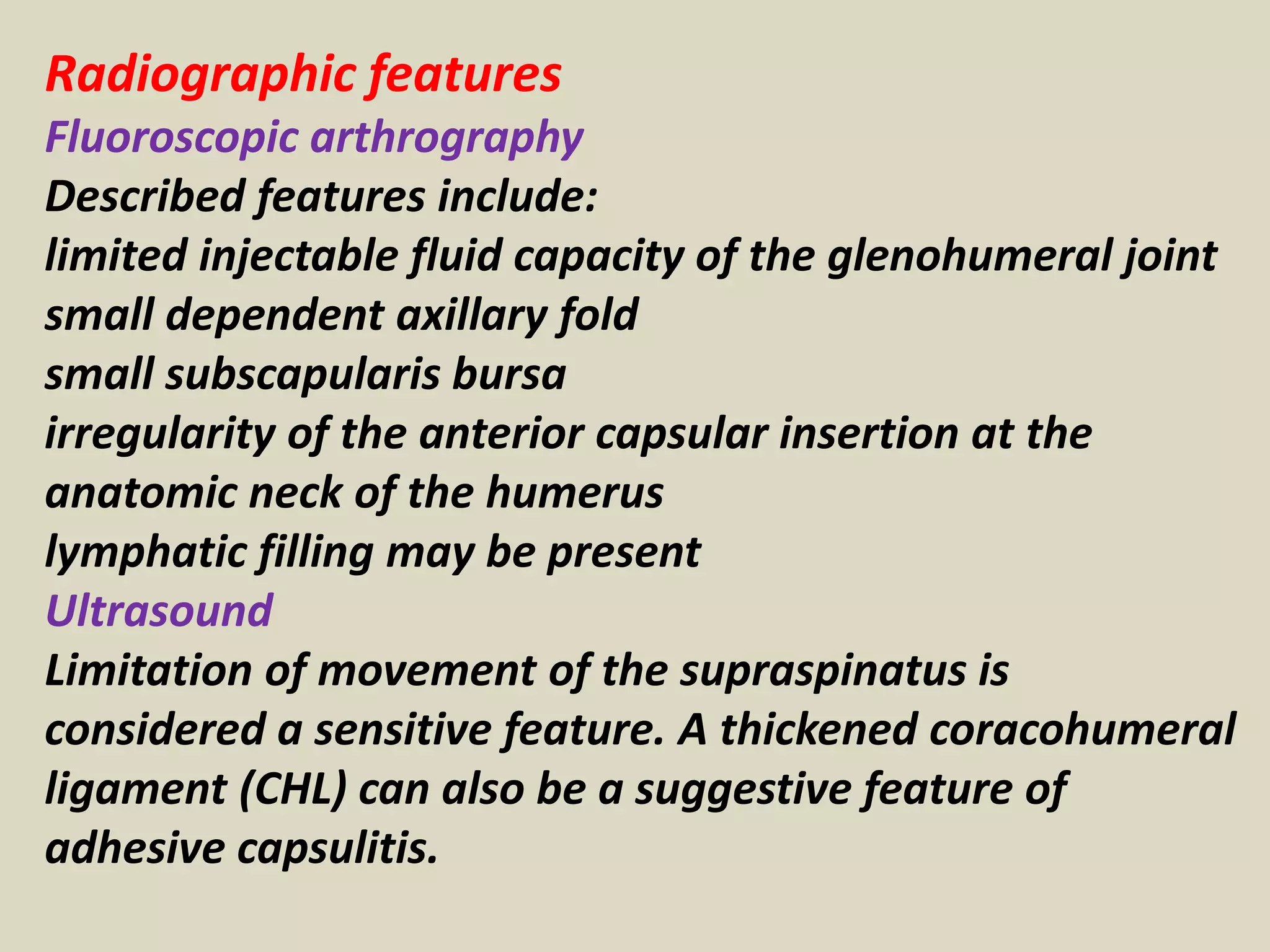Presentation1, radiological imaging of adhesive capsulitis(frozen ...