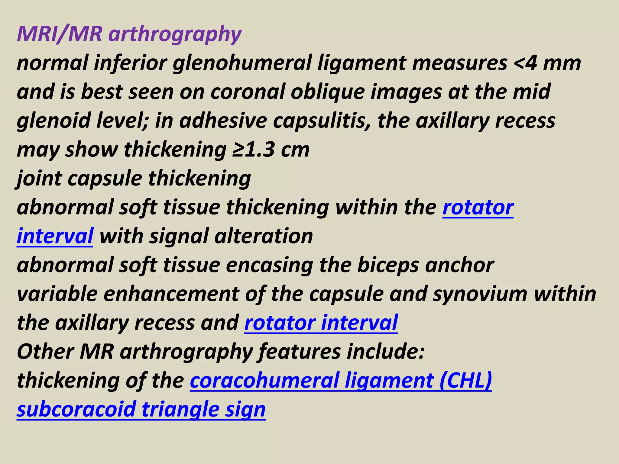 Presentation1, radiological imaging of adhesive capsulitis(frozen ...
