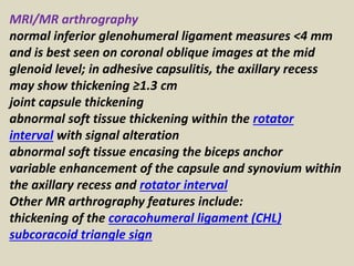 Presentation1, radiological imaging of adhesive capsulitis(frozen ...