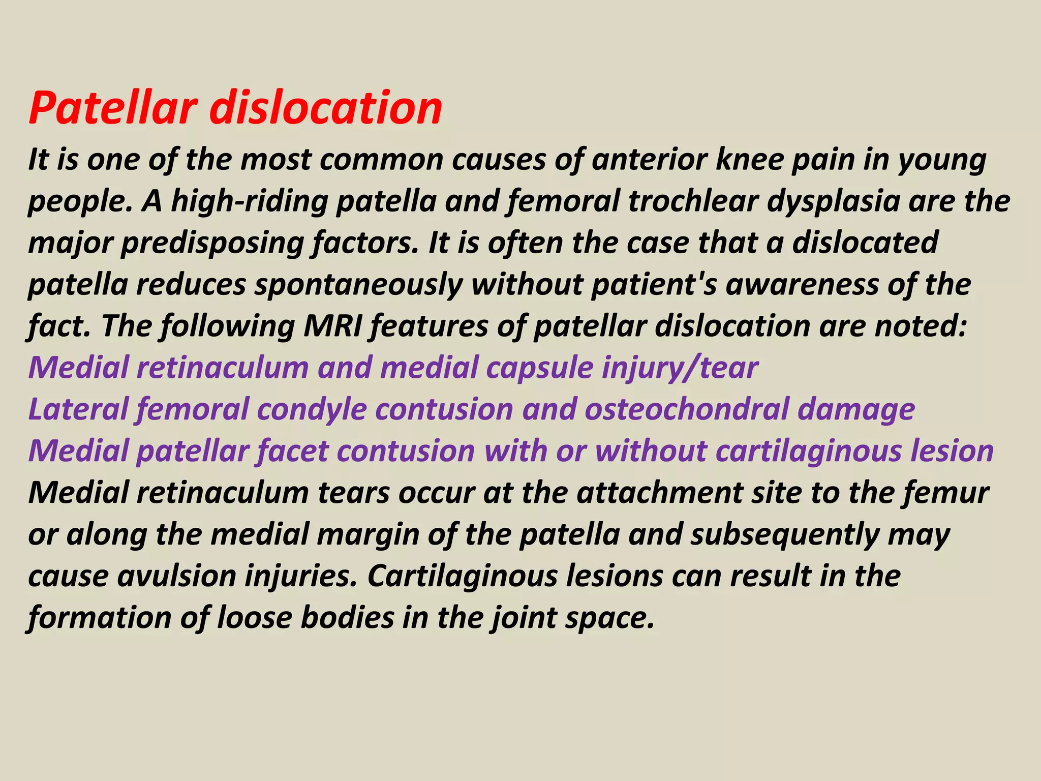 Presentation1, radiological imaging of anterior knee pain. | PPTX