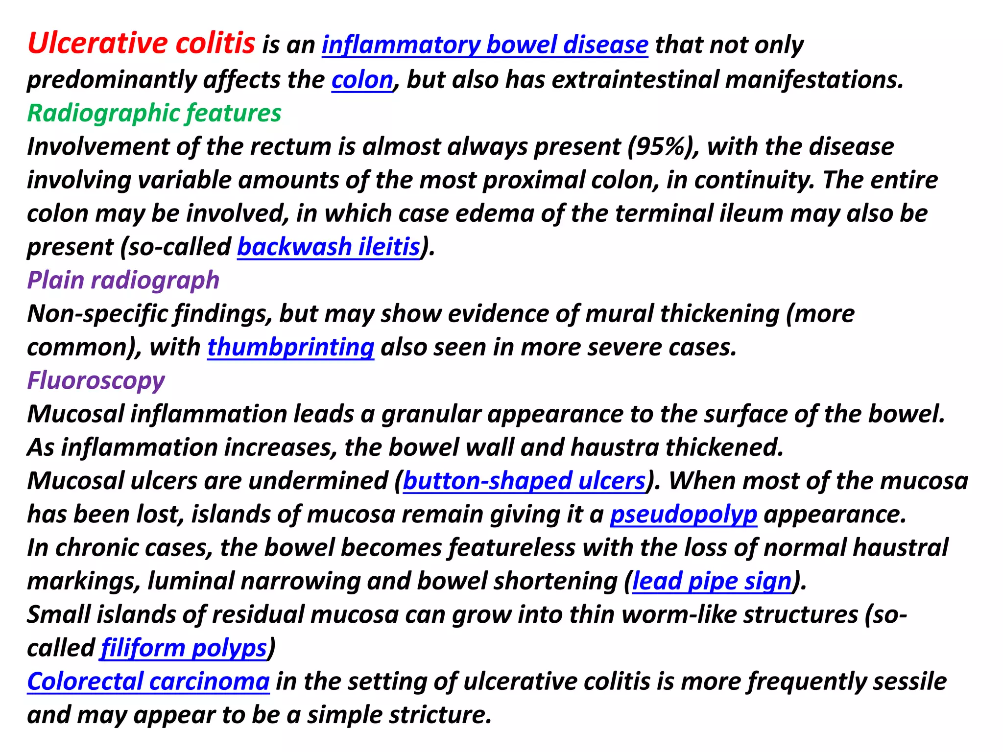 Presentation1, radiological imaging of colitis. | PPTX
