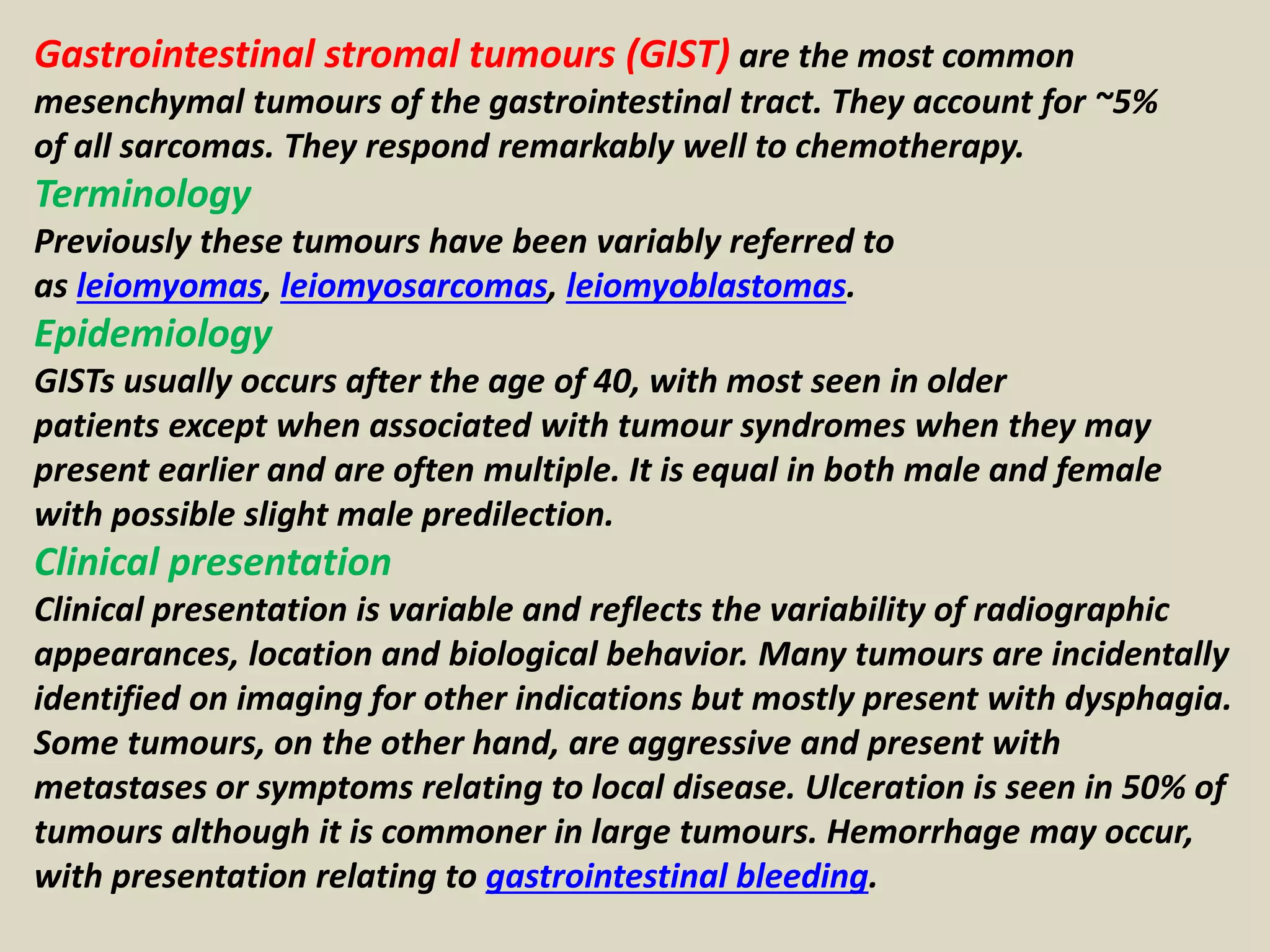 Presentation1, radiological imaging of gastro intestinal stromal tumour ...
