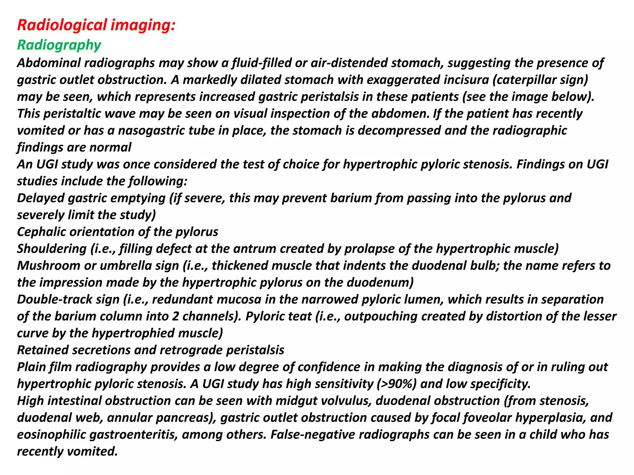 Presentation1, radiological imaging of hypertrophic pyloric stenosis ...