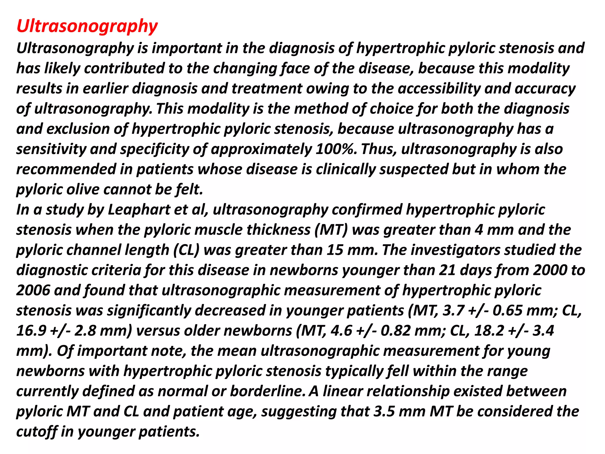 Presentation1, radiological imaging of hypertrophic pyloric stenosis ...