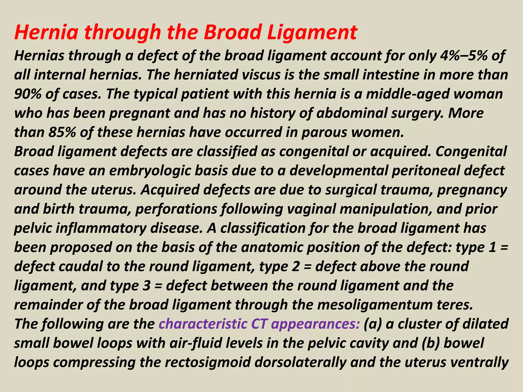 Presentation1, radiological imaging of internal abdominal hernia. | PPTX