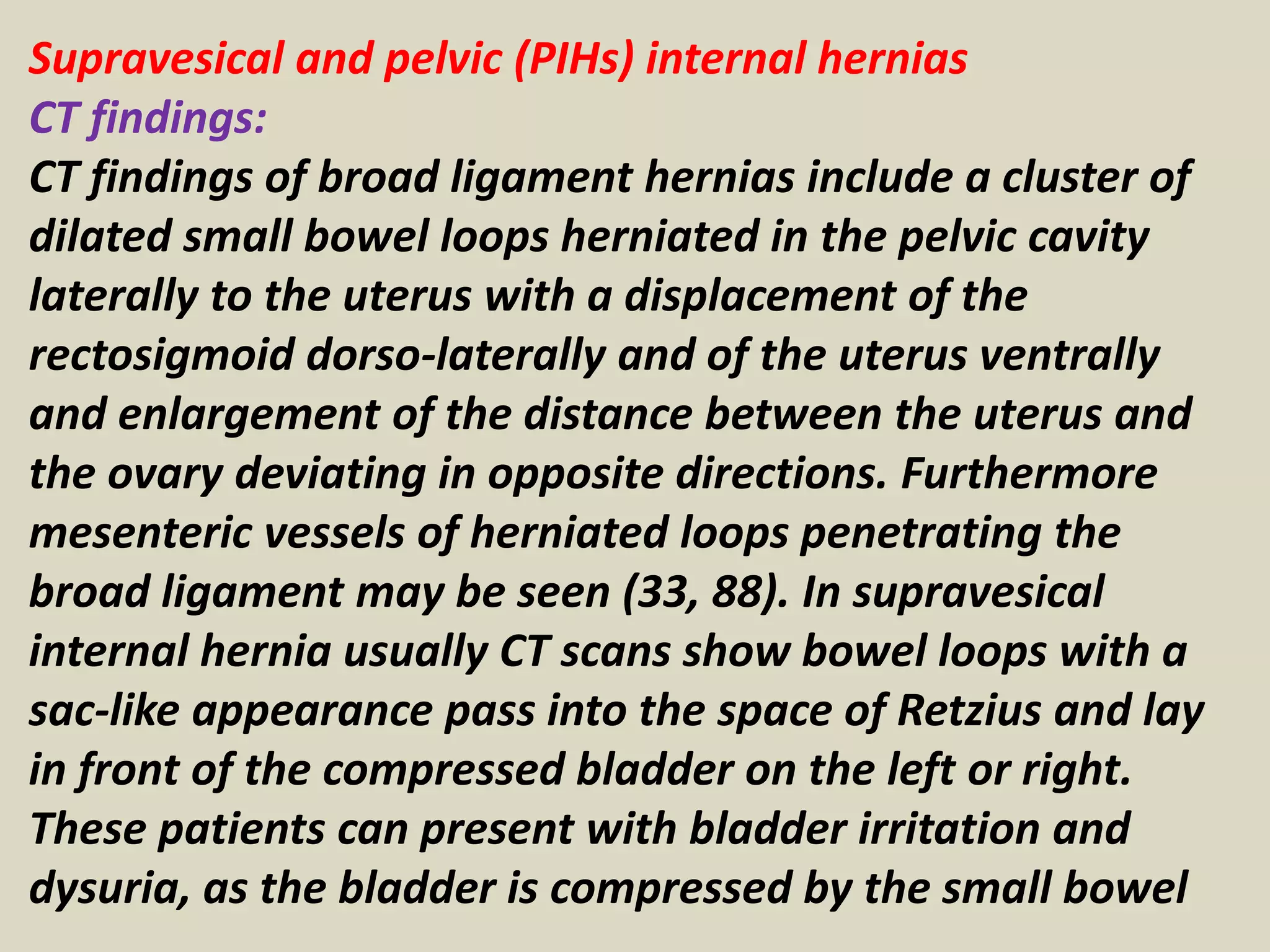 Presentation1, radiological imaging of internal abdominal hernia. | PPTX