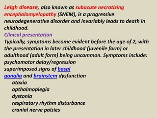 Presentation1, radiological imaging of leigh disease. | PPT