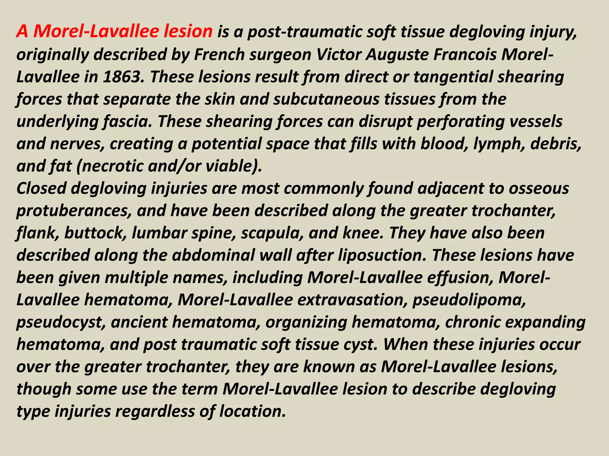 Presentation1, radiological imaging of morel lavallee lesion. | PPTX