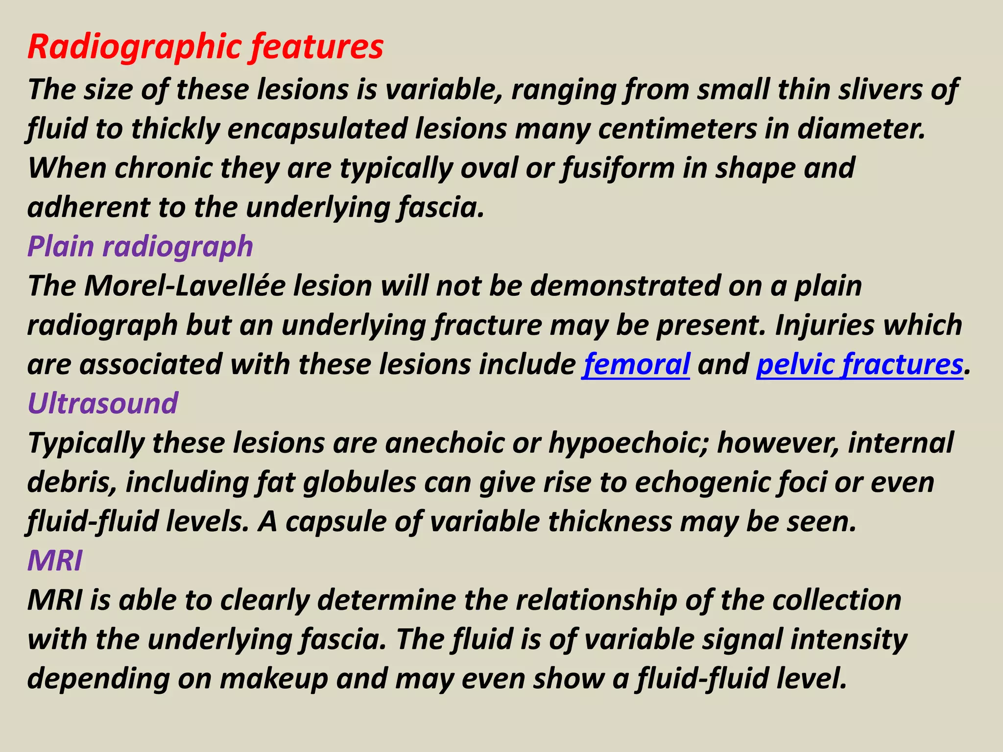 Presentation1, radiological imaging of morel lavallee lesion. | PPTX