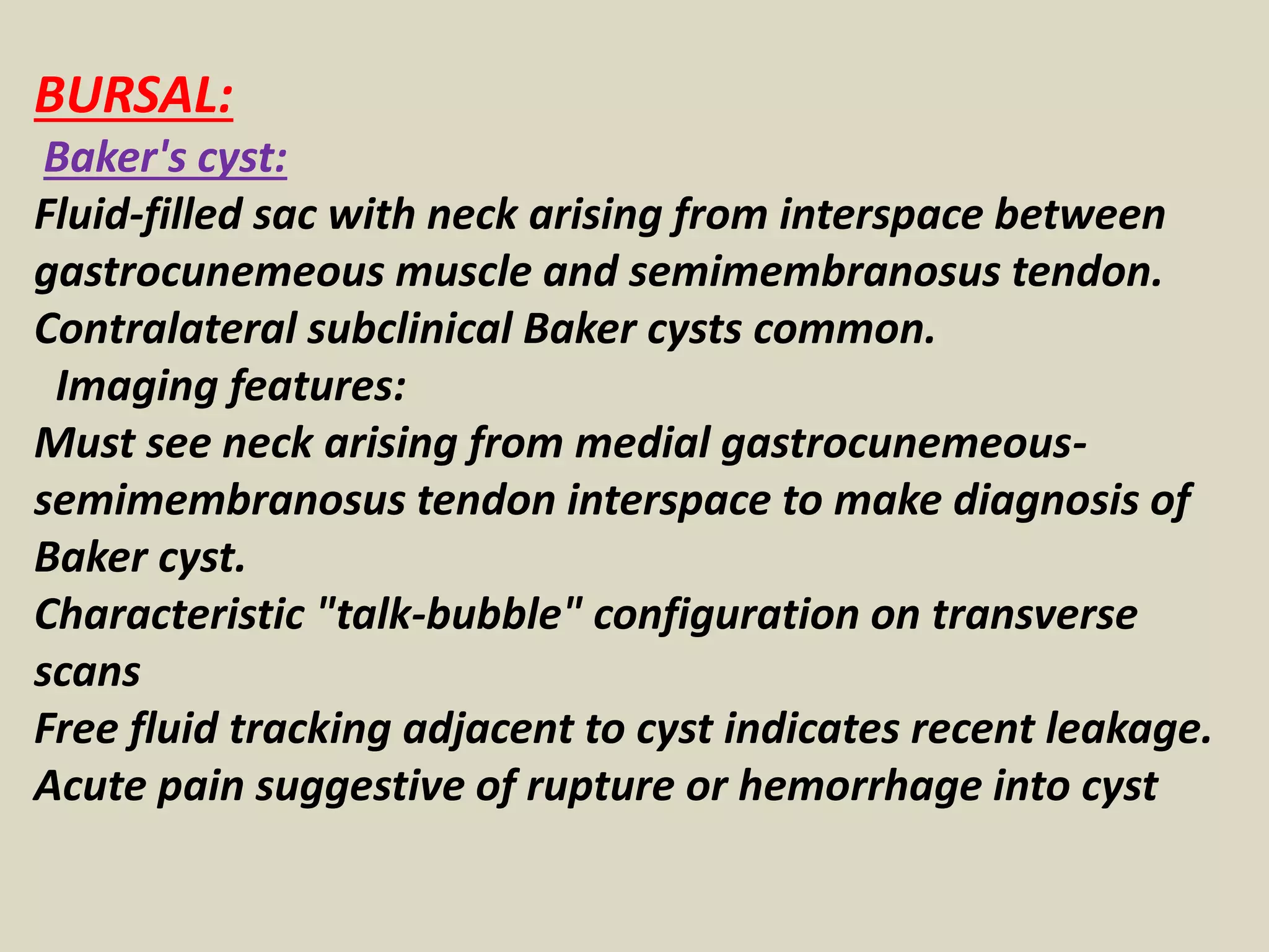 Presentation1, radiological imaging of popliteal fossa masses. | PPTX