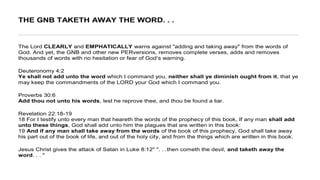 they changed the word in the bible | PPTX