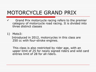 MOTOR CYCLE RACING - By A.ROHINI | PPT