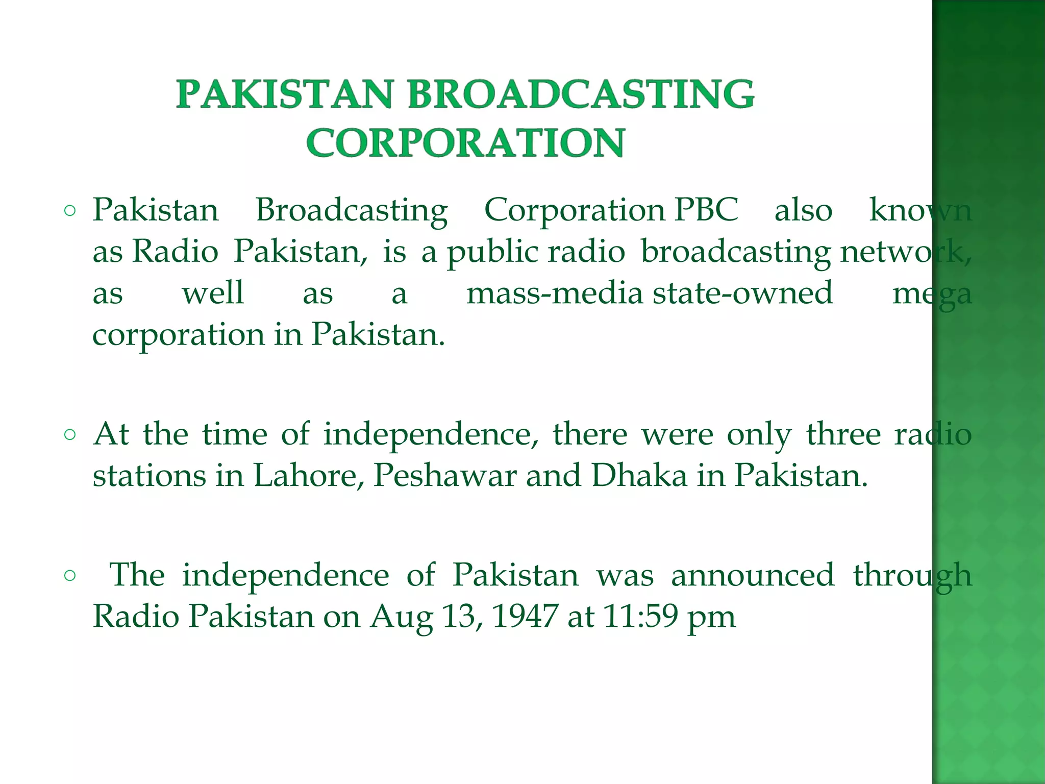 Presentation 1 role of broadcast media in pakistan | PPT