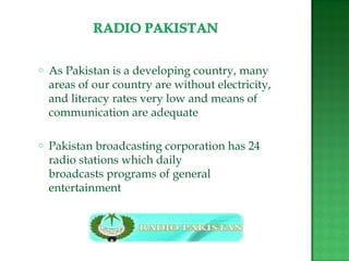 Presentation 1 role of broadcast media in pakistan | PPT