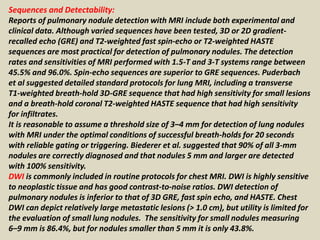 Presentation1, role of mri imaging in pulmonary nodules. | PPTX