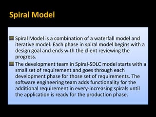 Presentation on SDLC model (Spiral & Prototype) | PPT