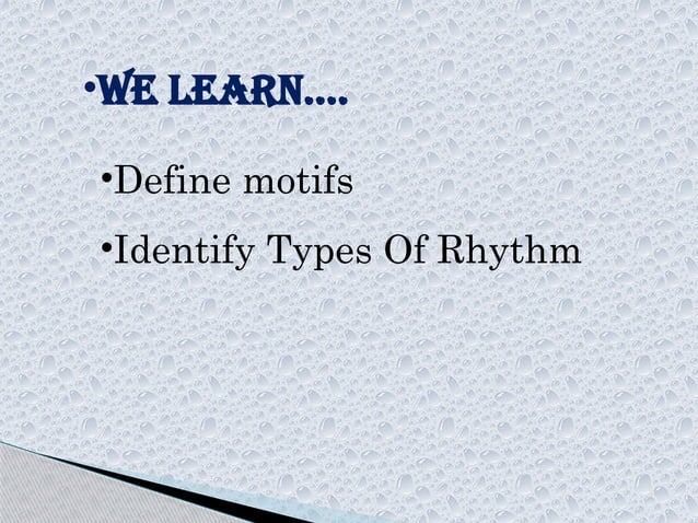 Presentation on Rhythm in Apparel Designing | PPTX | Music | Entertainment