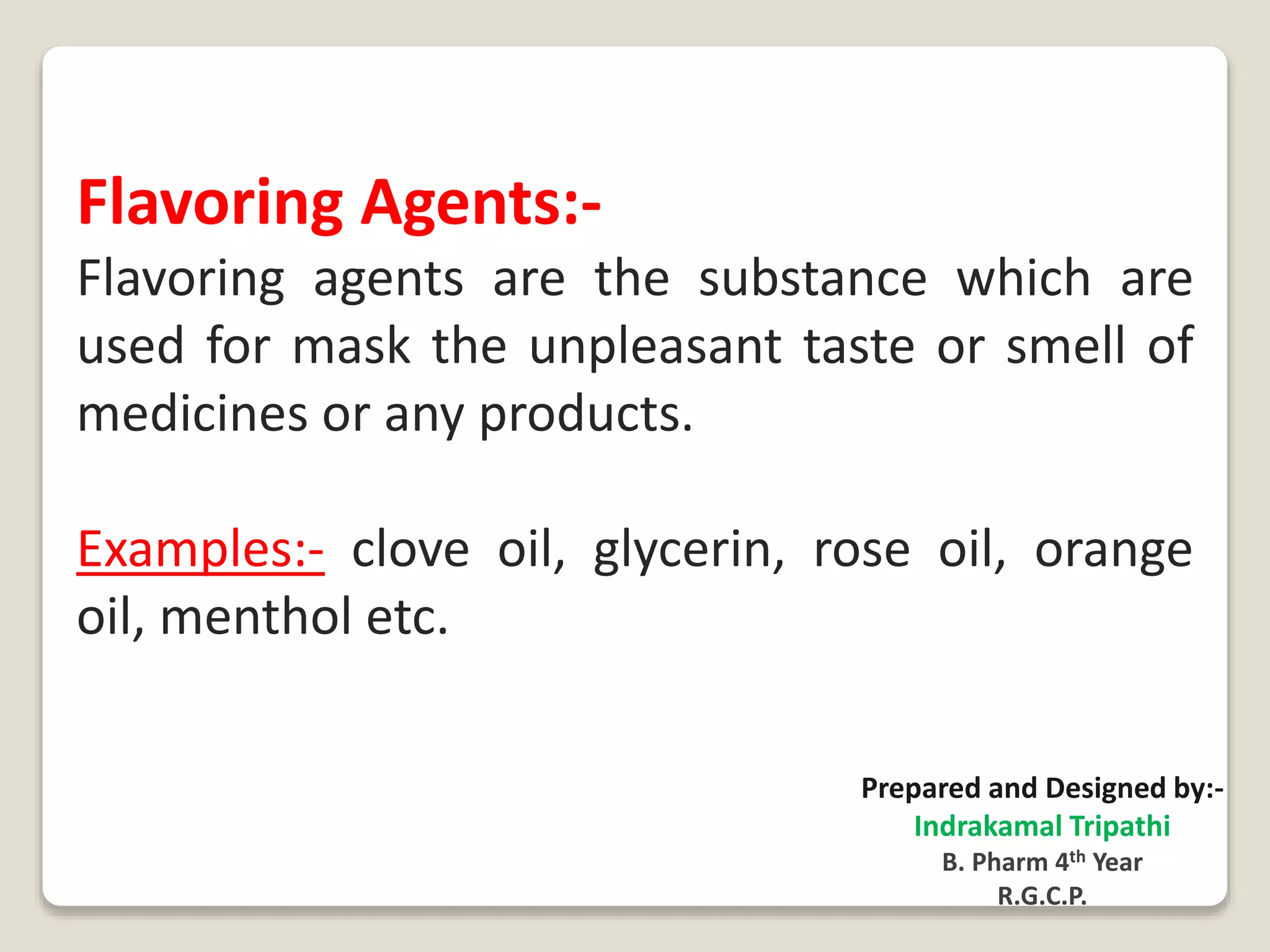 Pharmaceutical Additives | PPTX