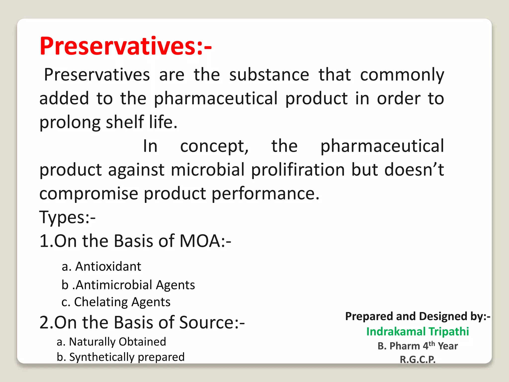 Pharmaceutical Additives | PPTX