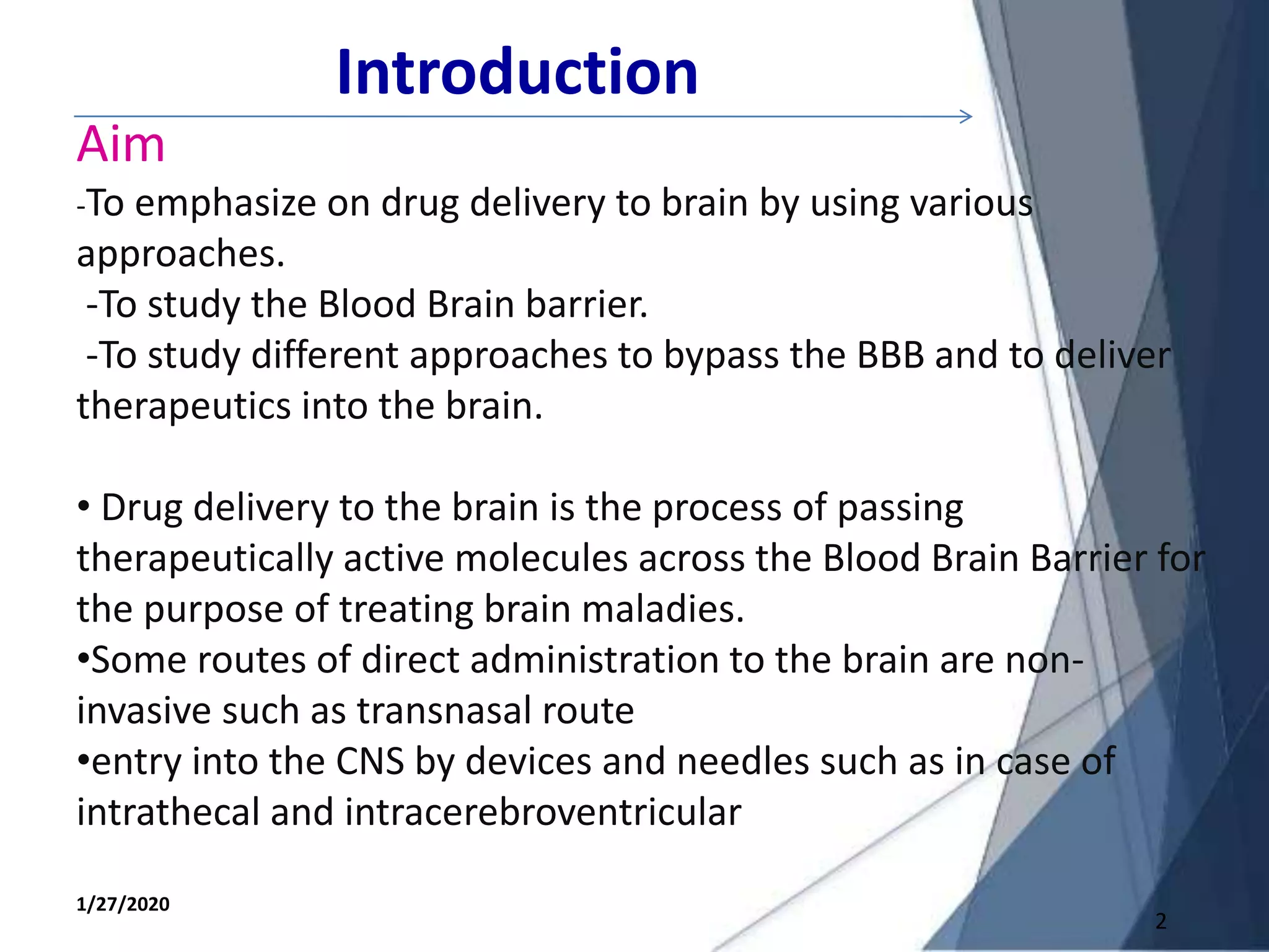 brain targeting drug delivery system | PPTX