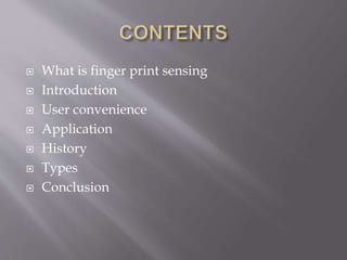 finger print sensing | PPTX