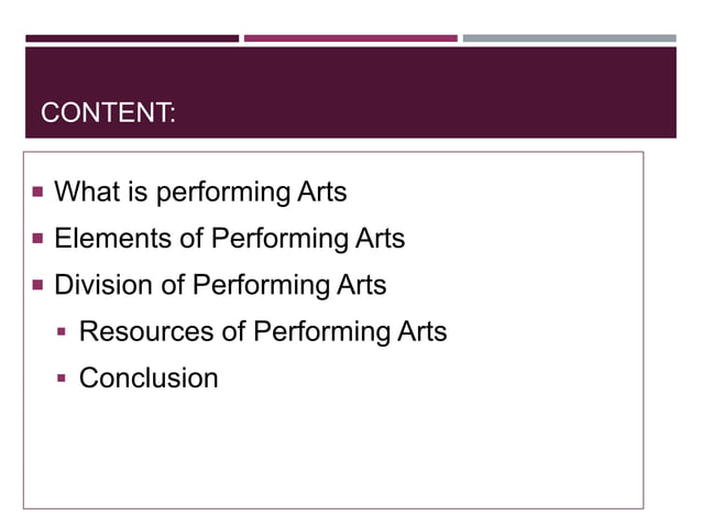 Assessing information in performing Art | PPTX