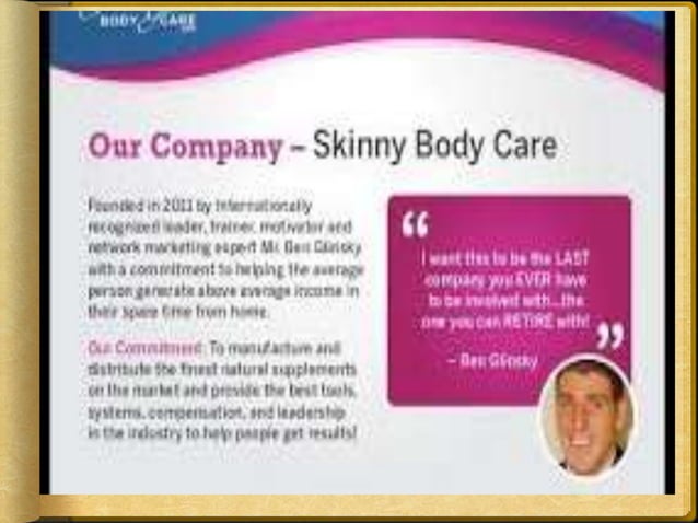 SKINNY BODY CARE COMPENSATION PLAN | PPTX