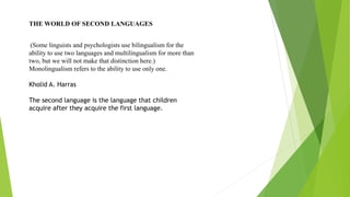 Theories of first language acquisition. this ppt talking about the ...