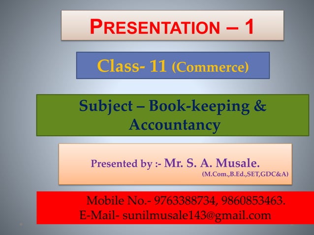 Presentation 1 std 11 commerce maharashtra board chapter 1 capital ...