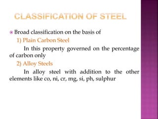 Classification of steel | PPTX