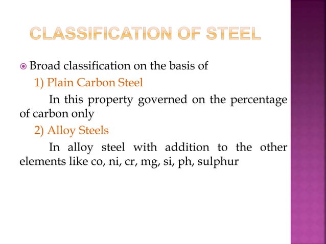 Classification of steel | PPTX